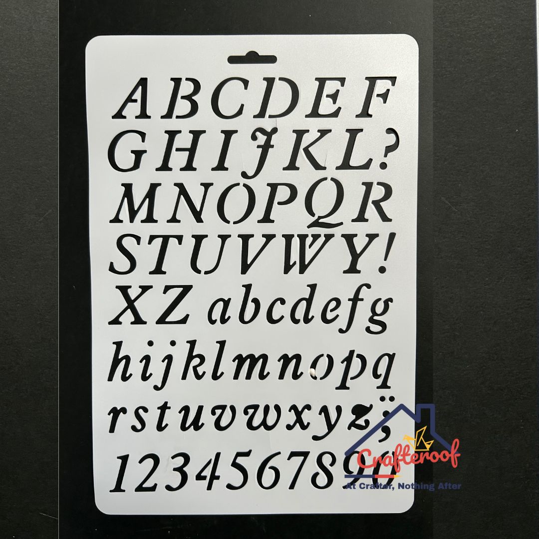 Uppercase & lowercase Alphabet and Numbers Stencil – Crafteroof