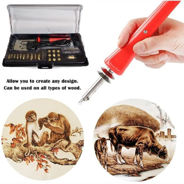 Wood Burning and Leather Crafts Tool Kit Comes with 21 Different Tips ...