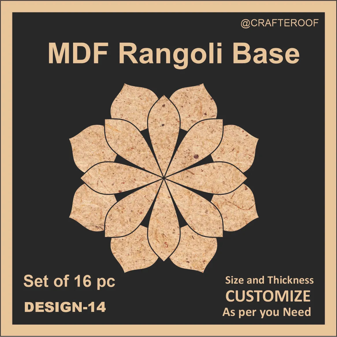 Mdf Rangoli Base - Design #14 – Crafteroof