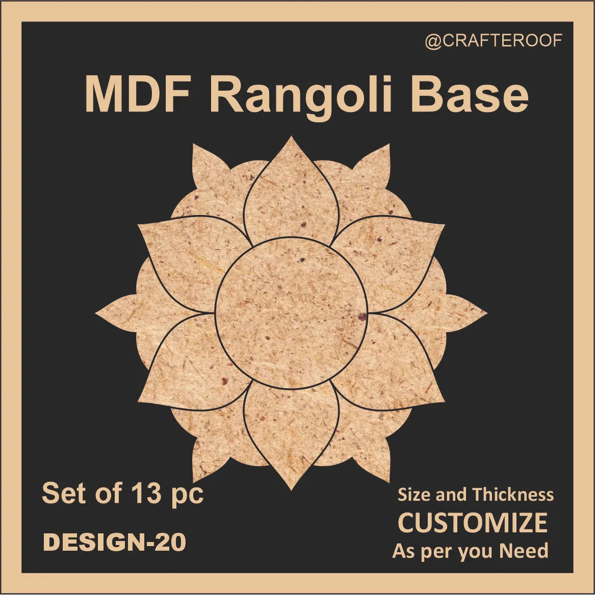 Mdf Rangoli Base - Design #20 – Crafteroof